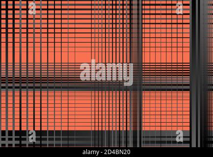 Colorful, black gradient grid, mesh, lattice or grille. Intersected ...
