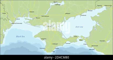 Kerch vector map. Detailed map of Kerch city administrative area ...