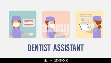 Set of dentist avatars flat design vector illustration Stock Vector ...