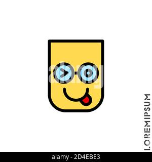 Winking tongue emoji. emoticon with tongue out and winking eye, while ...