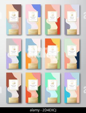 Pistachio Chocolate Label. Abstract Vector Packaging Design Layout with ...