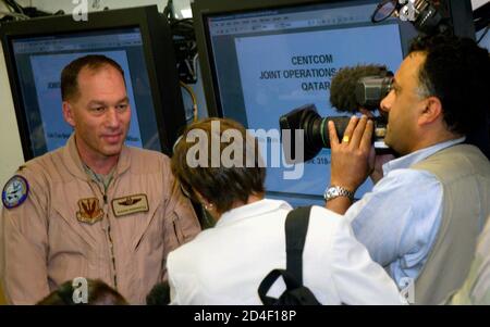 U.S. Air Force Col. Tim Monroe, 25 Attack Group (ATKG) commander speaks ...