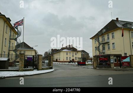 The entrance to Roberts Barracks where three soldiers from the Royal ...