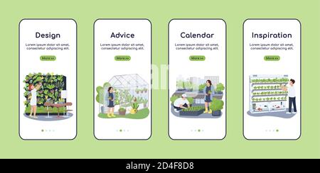 Urban farming onboarding mobile app page screen with concepts Stock ...
