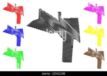 Chaguanas City (Republic of Trinidad and Tobago, island) map vector ...