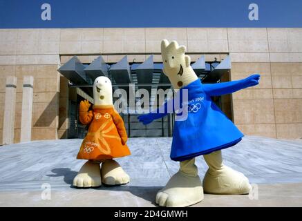 Greece Athens Athena and Phevos the official logo of the Olympic games ...