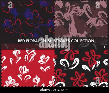 Floral brush strokes seamless pattern background for fashion prints ...
