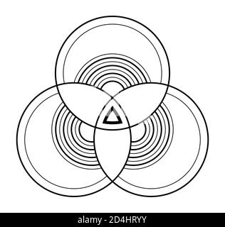 Intersecting circles, rings abstract geometric icon, vector illustration. Stock vector ...