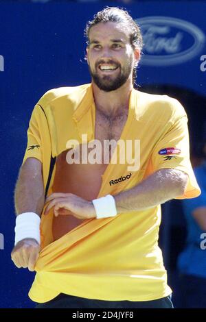 MELBOURNE, AUSTRALIA - JANUARY 12: Pat Rafter Lara Feltham arrives at ...