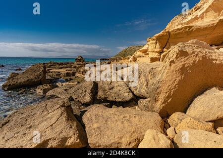 Maioris beach, in Lluchmajor, Mallorca, one of the most beautiful Stock ...