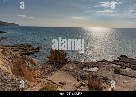 Maioris beach, in Lluchmajor, Mallorca, one of the most beautiful Stock ...