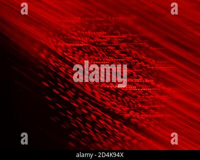 A beautiful shot of a fast moving red train at night at a station in ...