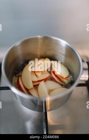 Apples Cooking on Stove Stock Photo - Alamy