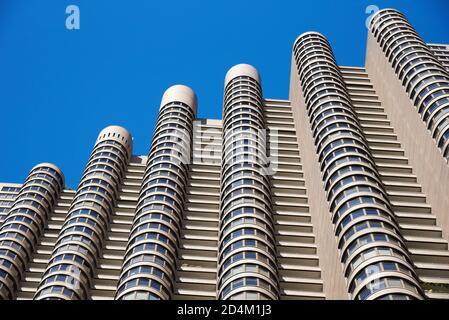 The fluted facade with bay windows is and unusual design for an ...