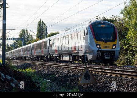 British Rail Class 720 Aventra of Greater Anglia train passing Hawkwell ...