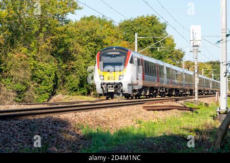 British Rail Class 720 Aventra train of Greater Anglia passing through Margaretting towards ...