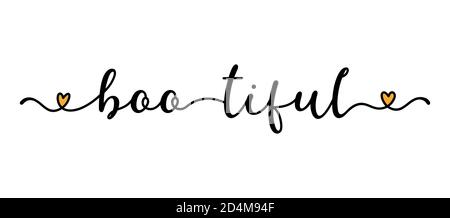 Hand sketched BOO word as banner. Lettering for poster, label, sticker ...