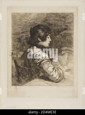 Albert Besnard, French (1849-1934), A Martyr, 1883, etching. Reimagined ...