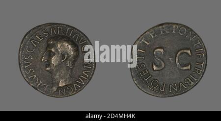 The front (obverse) of this coin portrays Drusus Caesar the son and ...