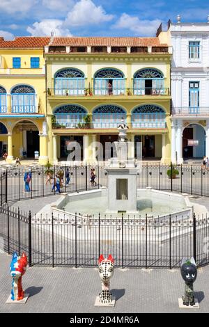 Colorful buildings in Plaza Vieja - Old Square. Cuba, Latin America and ...