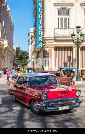 Chevy car in Downtown Havana, Cuba Stock Photo - Alamy