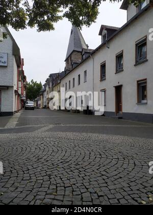 A medieval stone floor in the street among the houses of Macchiagodena ...