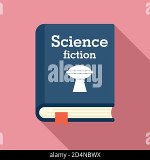 Science fiction book icon. Flat illustration of science fiction book ...