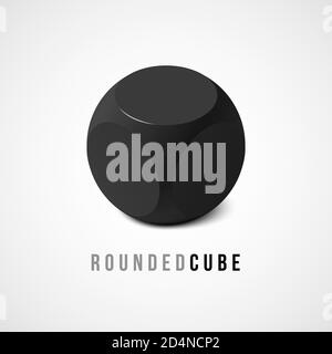 One isometric cube with rounded edges and angles, matte photo realistic ...