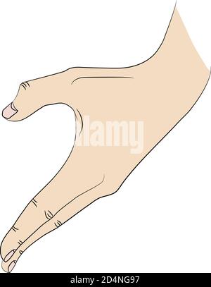 Love symbol, hand showing half of heart, pink palm silhouette with ...
