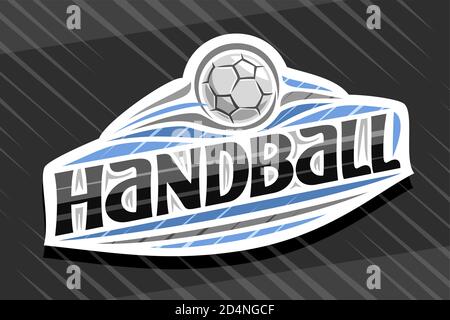 Vector logo for Handball Tournament, modern signage with throwing ball ...