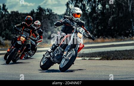 05-08-2020 Riga, Latvia: Unidentified quadrocycle rider training at ...