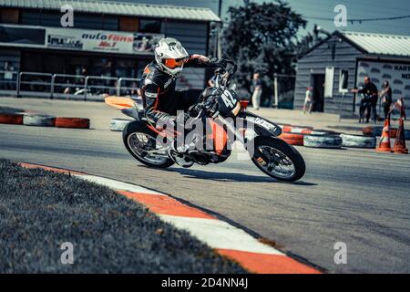 05-08-2020 Riga, Latvia: Unidentified quadrocycle rider training at ...