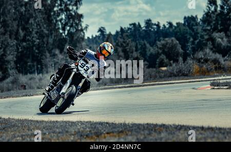 05-08-2020 Riga, Latvia: Unidentified quadrocycle rider training at ...