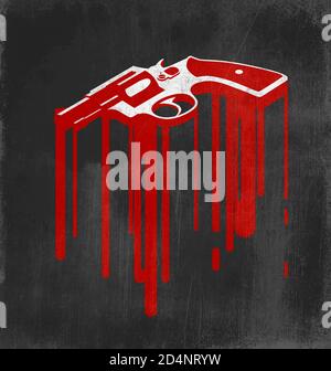 Revolver with blood stains: crime and noir movie concept Stock Photo ...