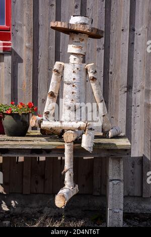 Closeup of a Wooden Puppet made by Tree Trunk Stock Photo - Alamy