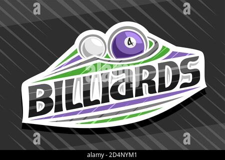 Vector logo for Billiards Tournament, modern signage with hitting ball ...