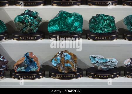 Malachite from Mednorudyanskoye mineral deposit in Nizhny Tagil in the ...