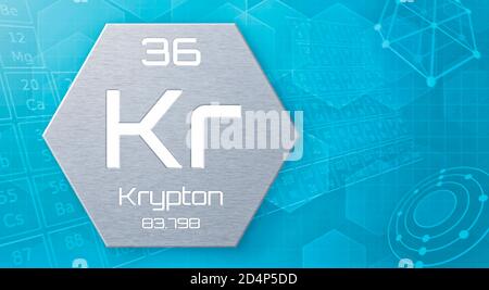 Krypton chemical element periodic table science symbol Stock Photo - Alamy