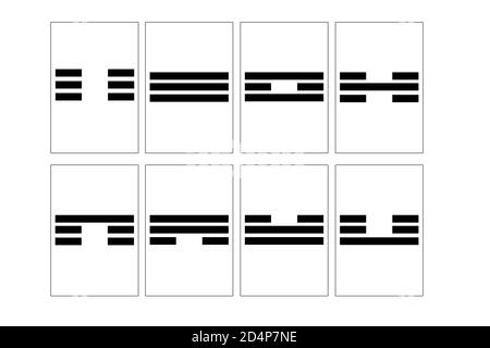 illustration of the eight trigrams of Iching Stock Photo - Alamy