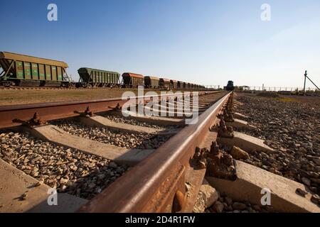 Phosphate fertilizers plant. Railway loader station of fertilizers ...