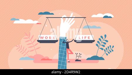 Conflict between health and work of employee on unbalanced scale Stock ...