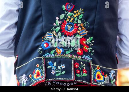Traditional dress pattern folk Czech embroidery on folklore costume ...