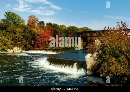Penman's Dam on the Grand River. Paris Ontario Canada Stock Photo - Alamy
