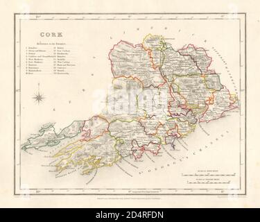 COUNTY CORK antique map for LEWIS by CREIGHTON & DOWER. Ireland 1850 ...