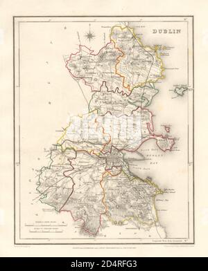 COUNTY DUBLIN antique map for LEWIS by CREIGHTON & DOWER. Ireland 1850 ...