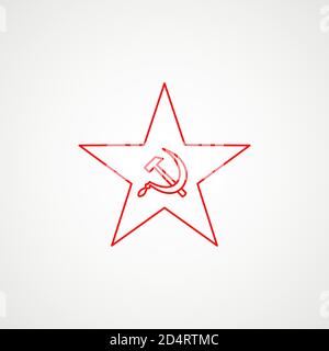 Hammer and sickle inside star- symbol of communism and Soviet Union ...