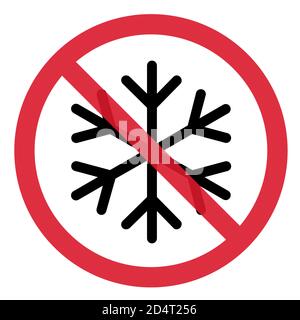 Cold warning sign , snow warning - triangular sign , vector ...