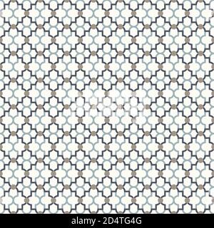 Abstract lattice pattern with dots and quatrefoil shapes in simple ...