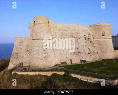 Ortona, Chieti, Abruzzo / Italy: Aerial view of the ancient Aragonese ...
