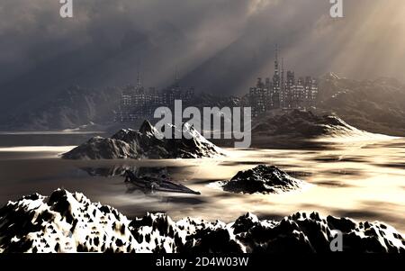Ancient Alien Base At The Antarctic Stock Photo - Alamy